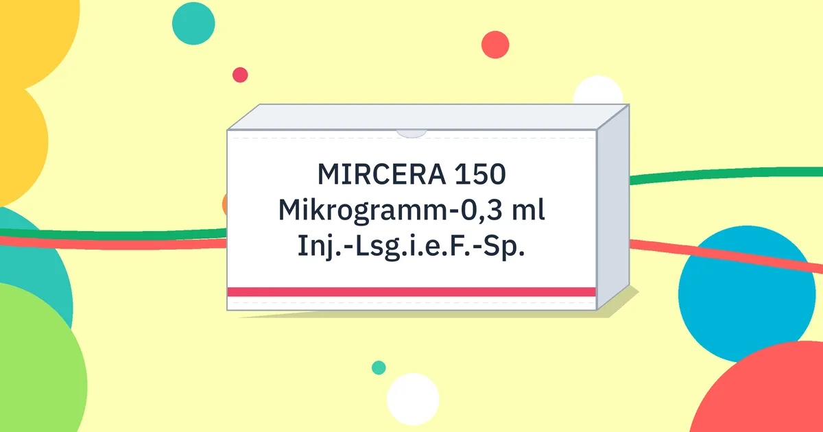 Symbolbild: Packung mit der Aufschrift MIRCERA 150 Mikrogramm-0,3 ml Inj.-Lsg.i.e.F.-Sp. (PZN 06126038) – Verfügbarkeit und Bezug in Apotheken in Frankfurt am Main