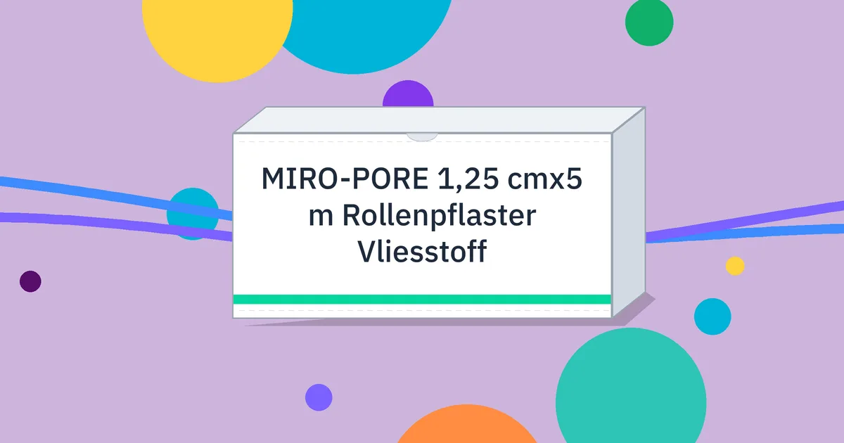 Symbolbild: Packung mit der Aufschrift MIRO-PORE 1,25 cmx5 m Rollenpflaster Vliesstoff (PZN 00581652) – Verfügbarkeit und Bezug in Apotheken in Frankfurt am Main