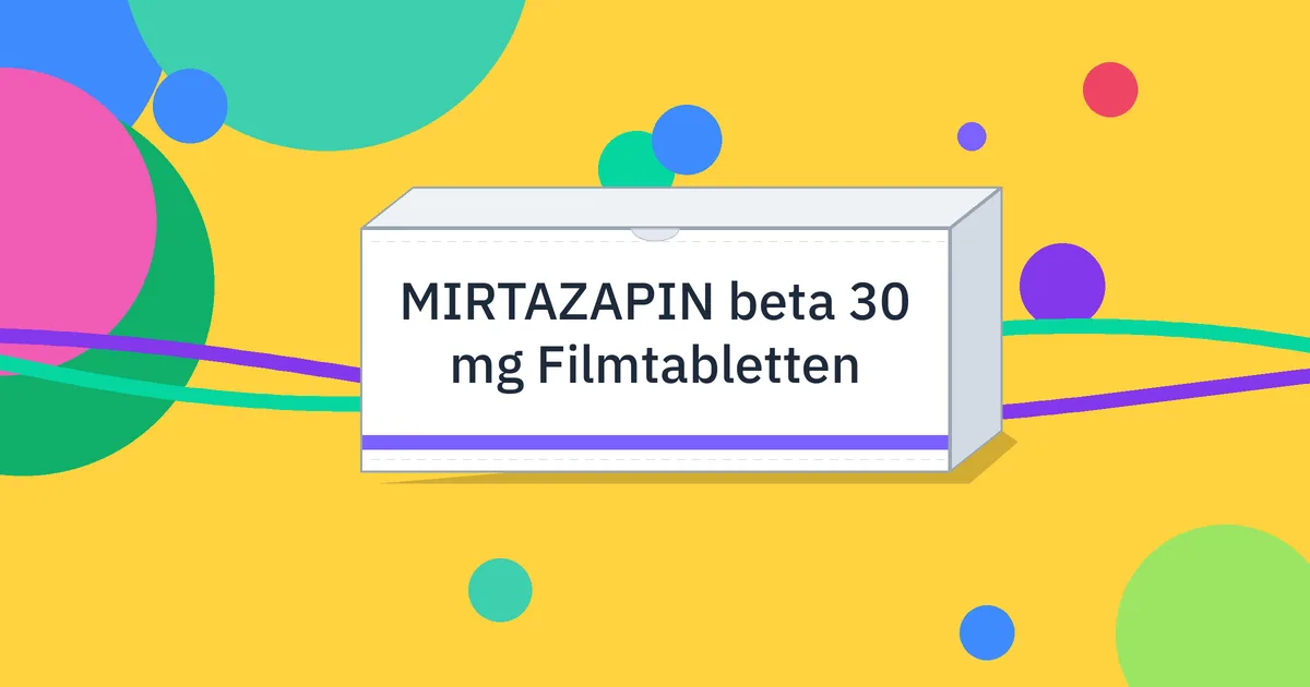 Symbolbild: Packung mit der Aufschrift MIRTAZAPIN beta 30 mg Filmtabletten (PZN 03136415) – Verfügbarkeit und Bezug in Apotheken in Frankfurt am Main