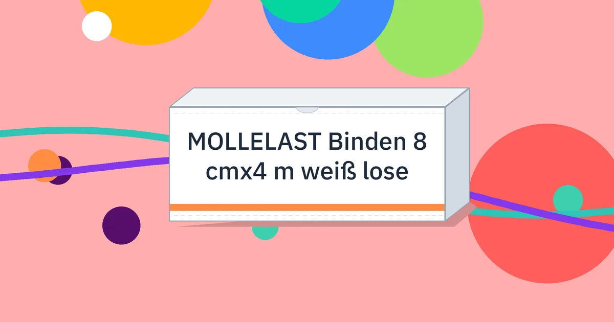 Symbolbild: Packung mit der Aufschrift MOLLELAST Binden 8 cmx4 m weiß lose (PZN 07402428) – Verfügbarkeit und Bezug in Apotheken in Frankfurt am Main
