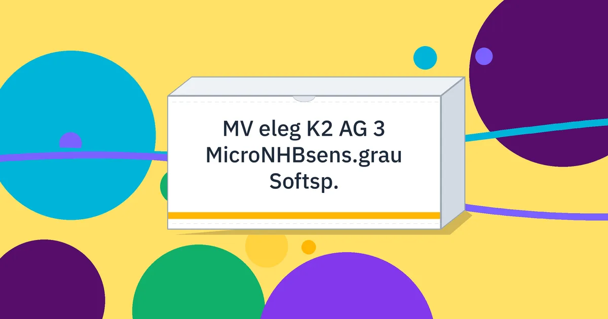 Symbolbild: Packung mit der Aufschrift MV eleg K2 AG 3 MicroNHBsens.grau Softsp. (PZN 18930308) – Verfügbarkeit und Bezug in Apotheken in Frankfurt am Main