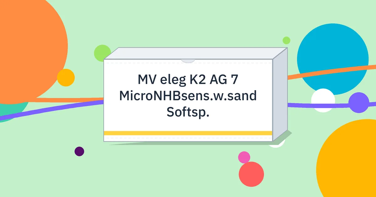Symbolbild: Packung mit der Aufschrift MV eleg K2 AG 7 MicroNHBsens.w.sand Softsp. (PZN 18931130) – Verfügbarkeit und Bezug in Apotheken in Frankfurt am Main