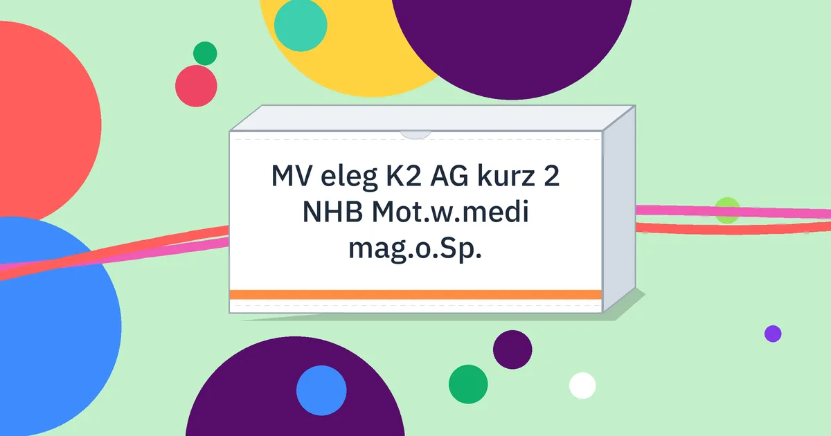 Symbolbild: Packung mit der Aufschrift MV eleg K2 AG kurz 2 NHB Mot.w.medi mag.o.Sp. (PZN 15712634) – Verfügbarkeit und Bezug in Apotheken in Frankfurt am Main