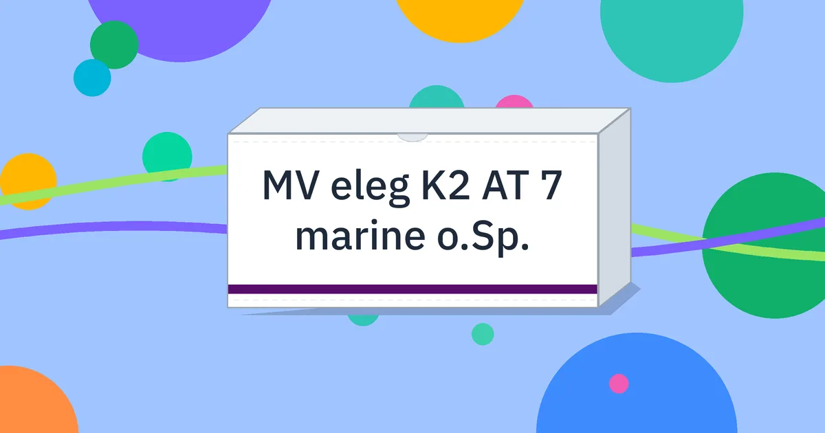 Symbolbild: Packung mit der Aufschrift MV eleg K2 AT 7 marine o.Sp. (PZN 15286539) – Verfügbarkeit und Bezug in Apotheken in Frankfurt am Main