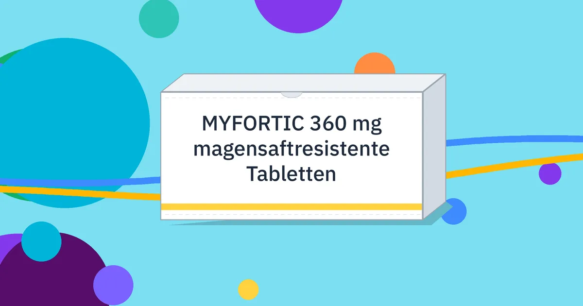 Symbolbild: Packung mit der Aufschrift MYFORTIC 360 mg magensaftresistente Tabletten (PZN 11369903) – Verfügbarkeit und Bezug in Apotheken in Frankfurt am Main