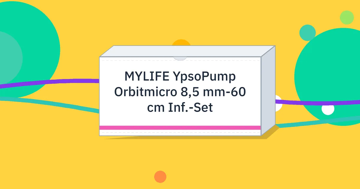Symbolbild: Packung mit der Aufschrift MYLIFE YpsoPump Orbitmicro 8,5 mm-60 cm Inf.-Set (PZN 11012839) – Verfügbarkeit und Bezug in Apotheken in Frankfurt am Main