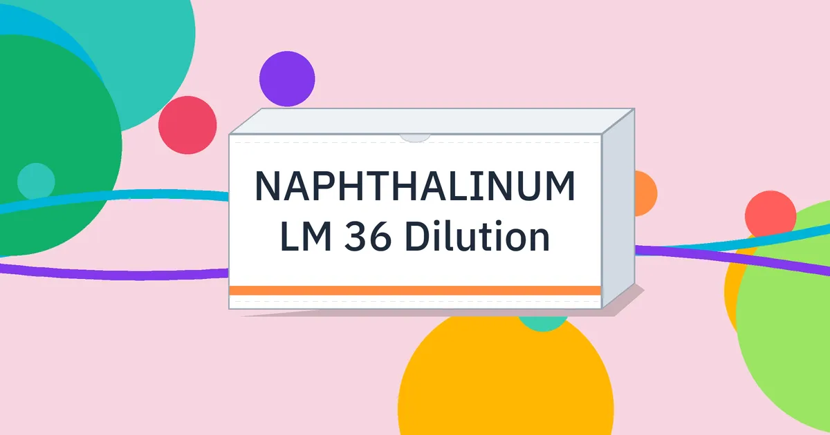 Symbolbild: Packung mit der Aufschrift NAPHTHALINUM LM 36 Dilution (PZN 12958688) – Verfügbarkeit und Bezug in Apotheken in Frankfurt am Main