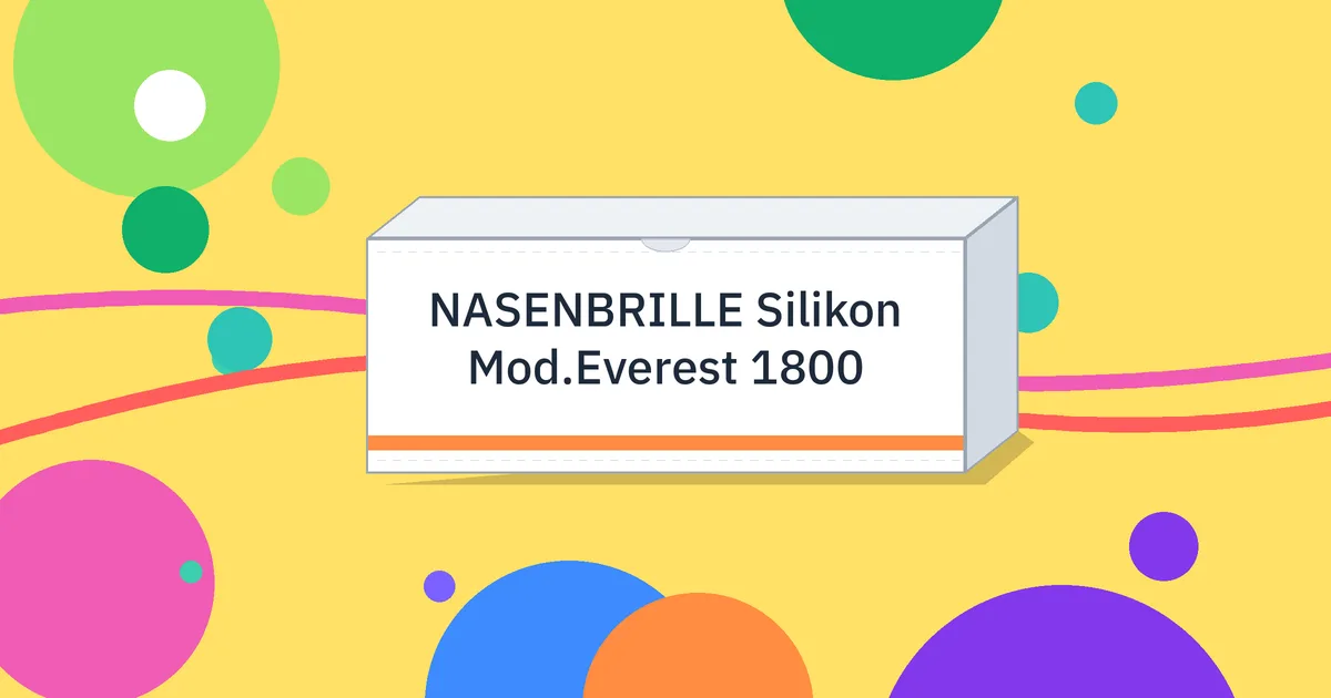 Symbolbild: Packung mit der Aufschrift NASENBRILLE Silikon Mod.Everest 1800 (PZN 06767257) – Verfügbarkeit und Bezug in Apotheken in Frankfurt am Main
