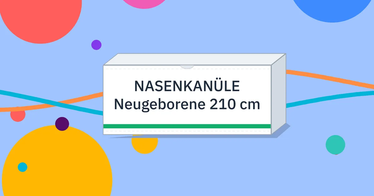 Symbolbild: Packung mit der Aufschrift NASENKANÜLE Neugeborene 210 cm (PZN 20205632) – Verfügbarkeit und Bezug in Apotheken in Frankfurt am Main