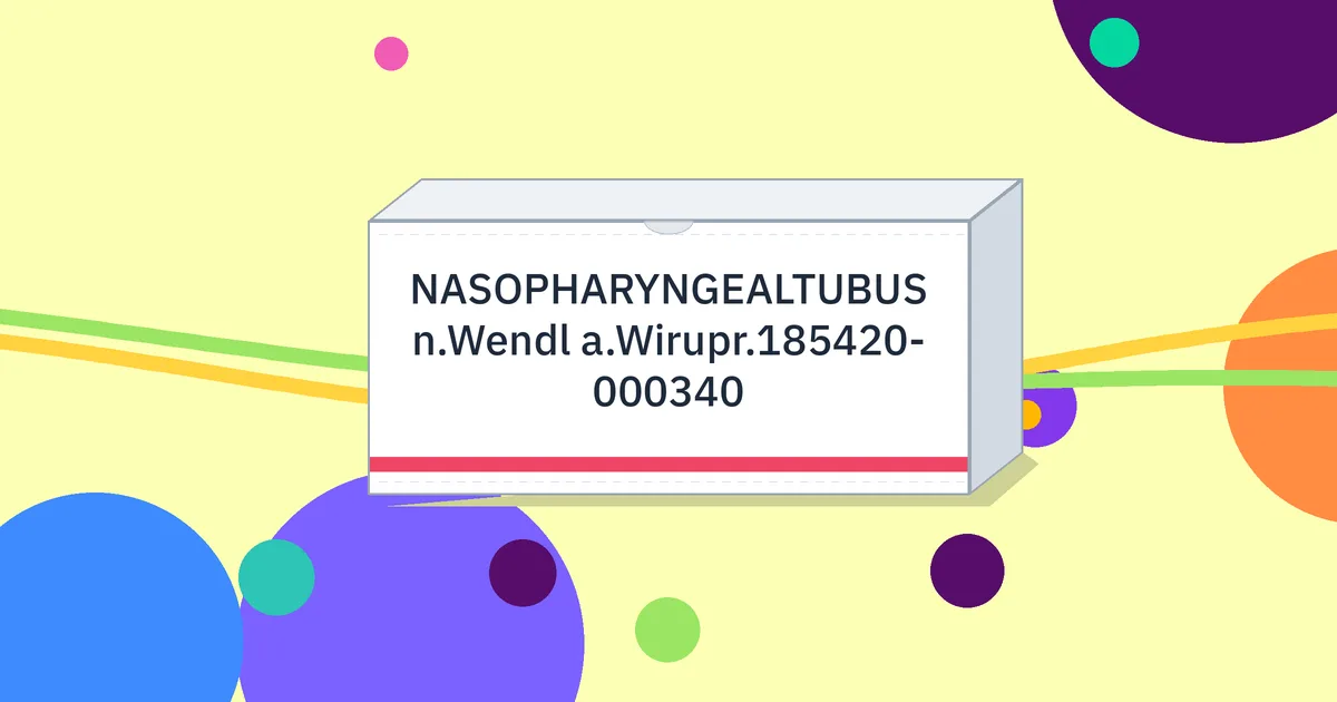 Symbolbild: Packung mit der Aufschrift NASOPHARYNGEALTUBUS n.Wendl a.Wirupr.185420-000340 (PZN 05032447) – Verfügbarkeit und Bezug in Apotheken in Frankfurt am Main