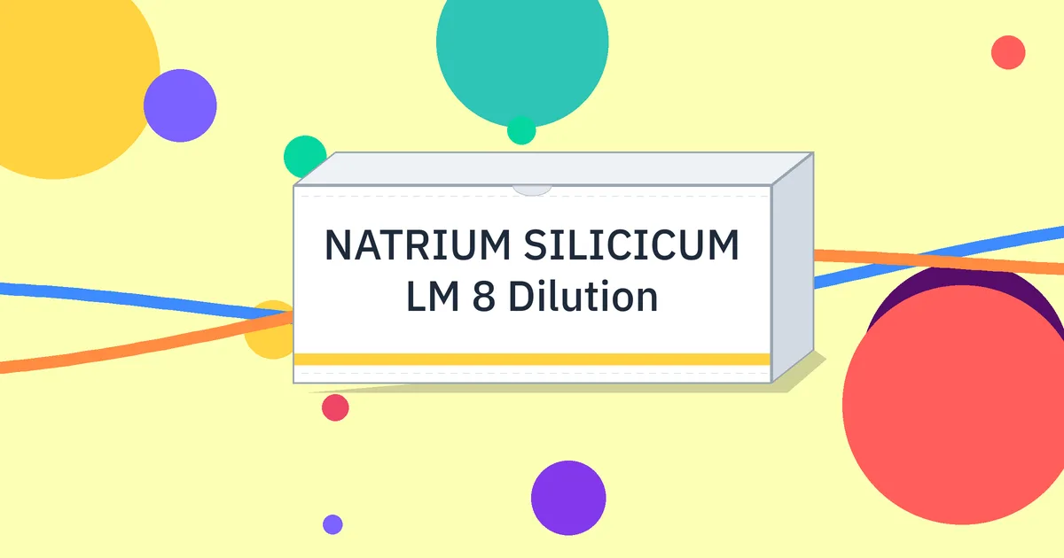 Symbolbild: Packung mit der Aufschrift NATRIUM SILICICUM LM 8 Dilution (PZN 12966802) – Verfügbarkeit und Bezug in Apotheken in Frankfurt am Main