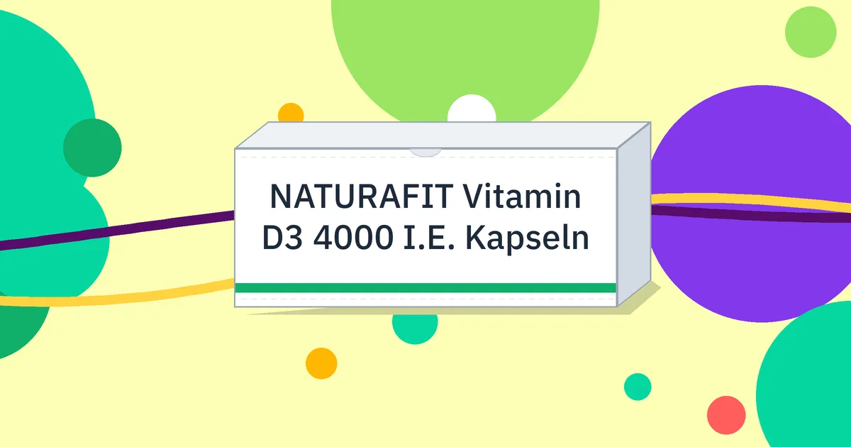 Symbolbild: Packung mit der Aufschrift NATURAFIT Vitamin D3 4000 I.E. Kapseln (PZN 10994007) – Verfügbarkeit und Bezug in Apotheken in Frankfurt am Main