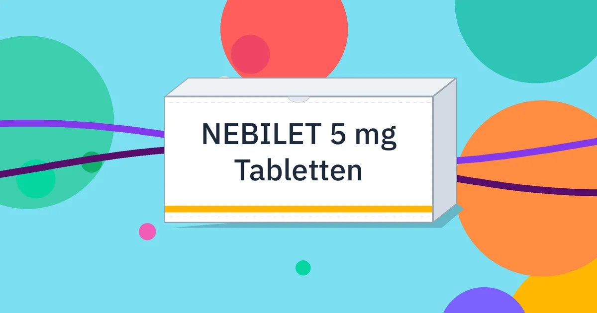 Symbolbild: Packung mit der Aufschrift NEBILET 5 mg Tabletten (PZN 18220340) – Verfügbarkeit und Bezug in Apotheken in Frankfurt am Main