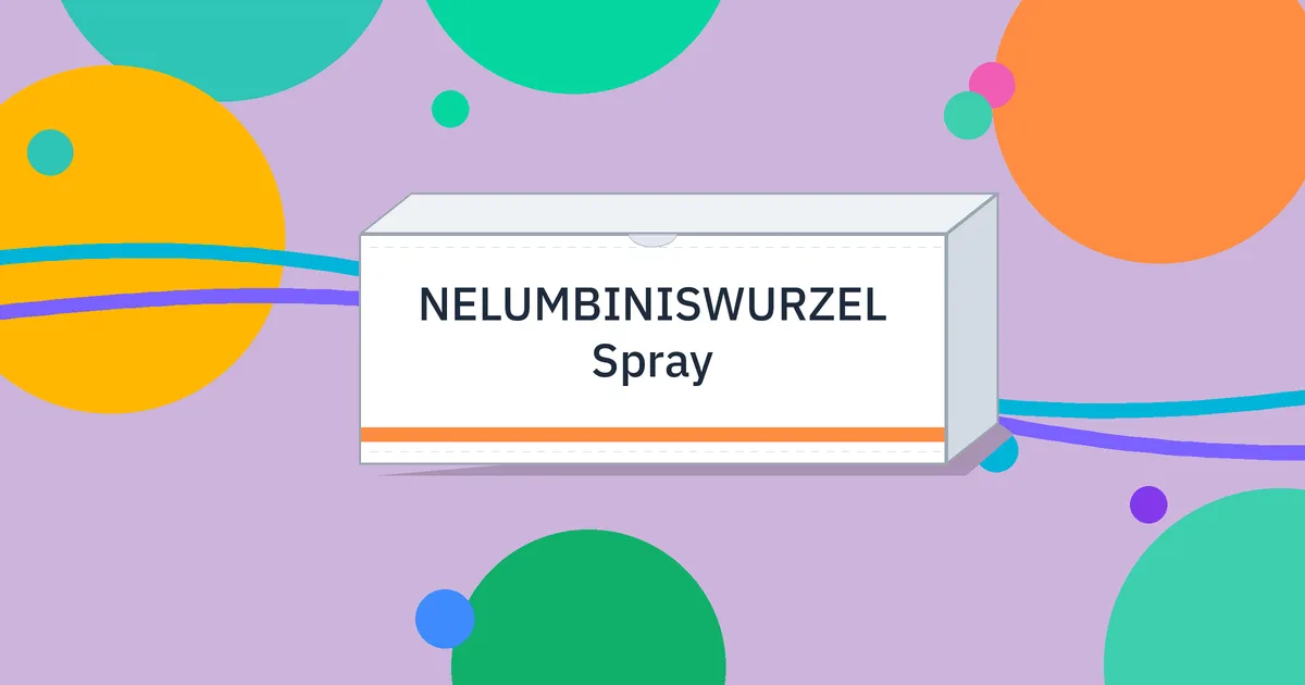 Symbolbild: Packung mit der Aufschrift NELUMBINISWURZEL Spray (PZN 11873949) – Verfügbarkeit und Bezug in Apotheken in Frankfurt am Main