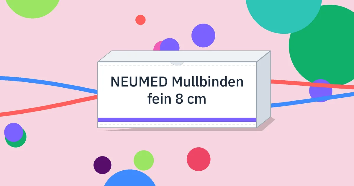 Symbolbild: Packung mit der Aufschrift NEUMED Mullbinden fein 8 cm (PZN 00803087) – Verfügbarkeit und Bezug in Apotheken in Frankfurt am Main