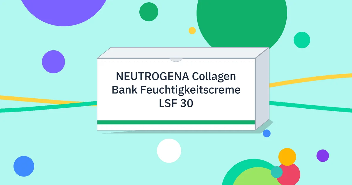 Symbolbild: Packung mit der Aufschrift NEUTROGENA Collagen Bank Feuchtigkeitscreme LSF 30 (PZN 19924959) – Verfügbarkeit und Bezug in Apotheken in Frankfurt am Main