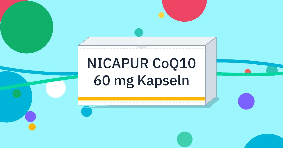 Symbolbild: Packung mit der Aufschrift NICAPUR CoQ10 60 mg Kapseln (PZN 14359288) – Verfügbarkeit und Bezug in Apotheken in Frankfurt am Main