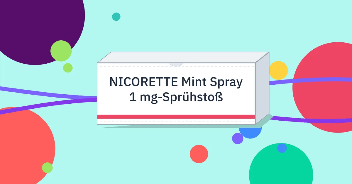 Symbolbild: Packung mit der Aufschrift NICORETTE Mint Spray 1 mg-Sprühstoß (PZN 16675800) – Verfügbarkeit und Bezug in Apotheken in Frankfurt am Main