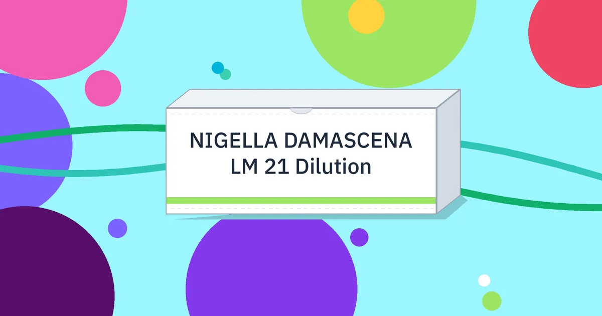 Symbolbild: Packung mit der Aufschrift NIGELLA DAMASCENA LM 21 Dilution (PZN 13618279) – Verfügbarkeit und Bezug in Apotheken in Frankfurt am Main