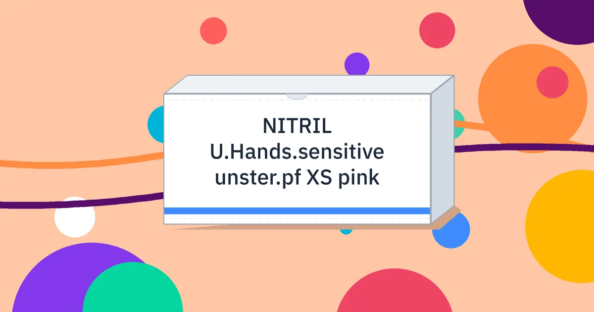 Symbolbild: Packung mit der Aufschrift NITRIL U.Hands.sensitive unster.pf XS pink (PZN 11307003) – Verfügbarkeit und Bezug in Apotheken in Frankfurt am Main