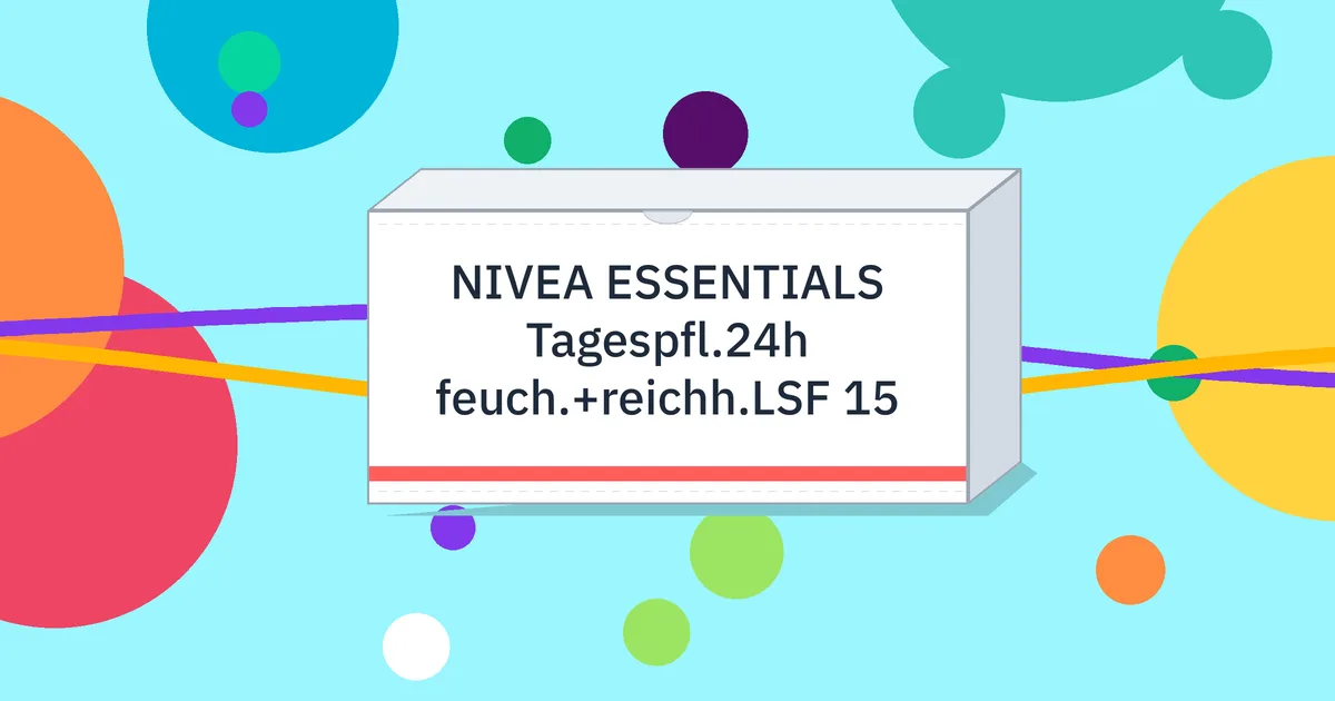 Symbolbild: Packung mit der Aufschrift NIVEA ESSENTIALS Tagespfl.24h feuch.+reichh.LSF 15 (PZN 17624791) – Verfügbarkeit und Bezug in Apotheken in Frankfurt am Main