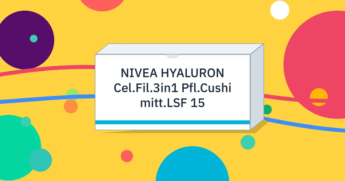 Symbolbild: Packung mit der Aufschrift NIVEA HYALURON Cel.Fil.3in1 Pfl.Cushi mitt.LSF 15 (PZN 17625023) – Verfügbarkeit und Bezug in Apotheken in Frankfurt am Main