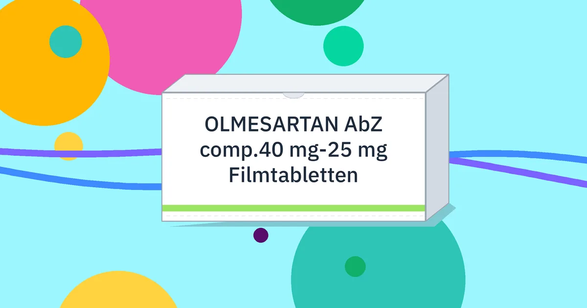 Symbolbild: Packung mit der Aufschrift OLMESARTAN AbZ comp.40 mg-25 mg Filmtabletten (PZN 12370831) – Verfügbarkeit und Bezug in Apotheken in Frankfurt am Main