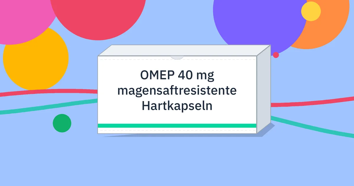 Symbolbild: Packung mit der Aufschrift OMEP 40 mg magensaftresistente Hartkapseln (PZN 04127482) – Verfügbarkeit und Bezug in Apotheken in Frankfurt am Main