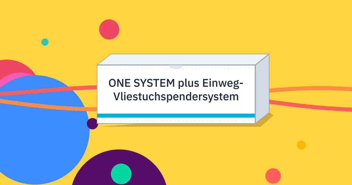 Symbolbild: Packung mit der Aufschrift ONE SYSTEM plus Einweg-Vliestuchspendersystem (PZN 12380433) – Verfügbarkeit und Bezug in Apotheken in Frankfurt am Main