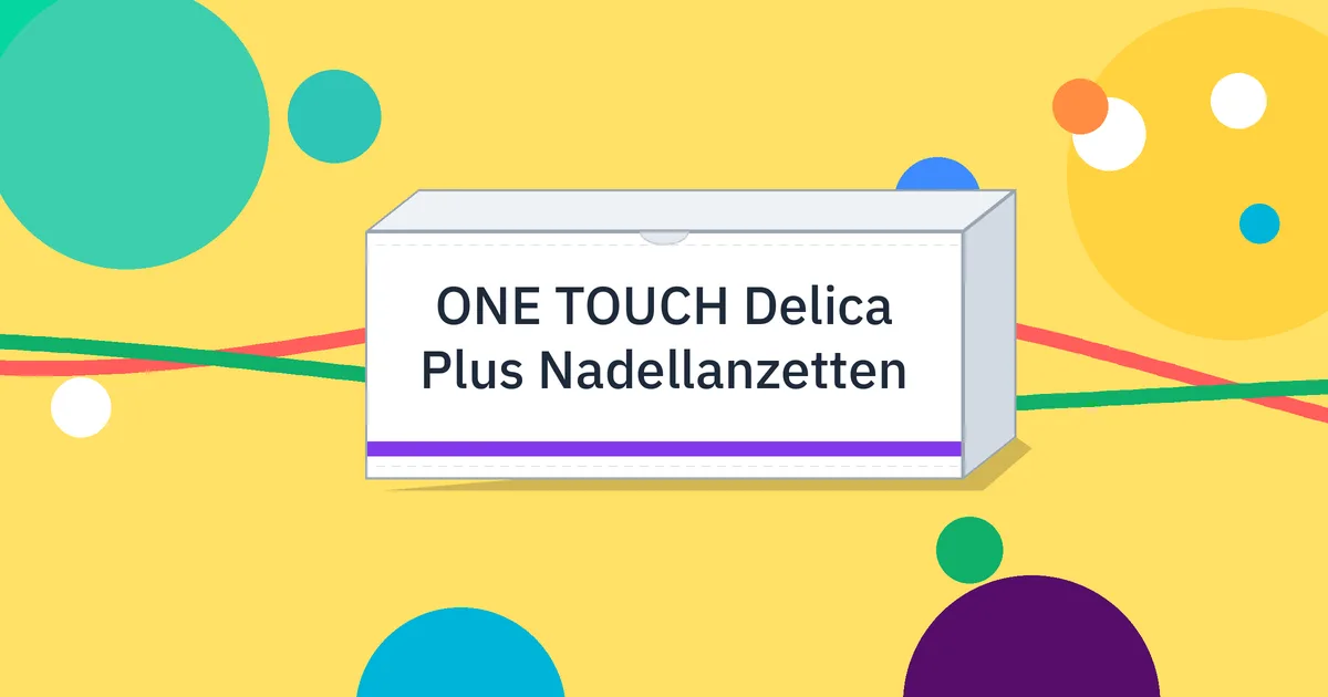 Symbolbild: Packung mit der Aufschrift ONE TOUCH Delica Plus Nadellanzetten (PZN 16698014) – Verfügbarkeit und Bezug in Apotheken in Frankfurt am Main