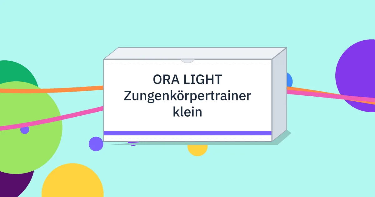 Symbolbild: Packung mit der Aufschrift ORA LIGHT Zungenkörpertrainer klein (PZN 03706373) – Verfügbarkeit und Bezug in Apotheken in Frankfurt am Main