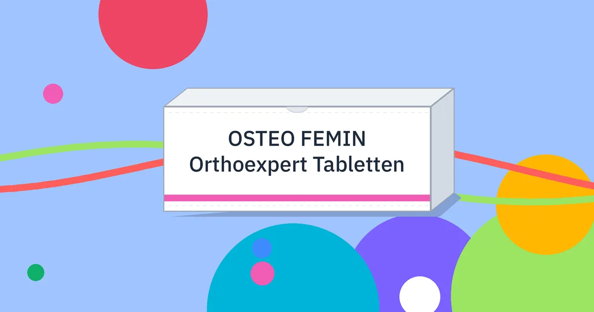 Symbolbild: Packung mit der Aufschrift OSTEO FEMIN Orthoexpert Tabletten (PZN 07745045) – Verfügbarkeit und Bezug in Apotheken in Frankfurt am Main