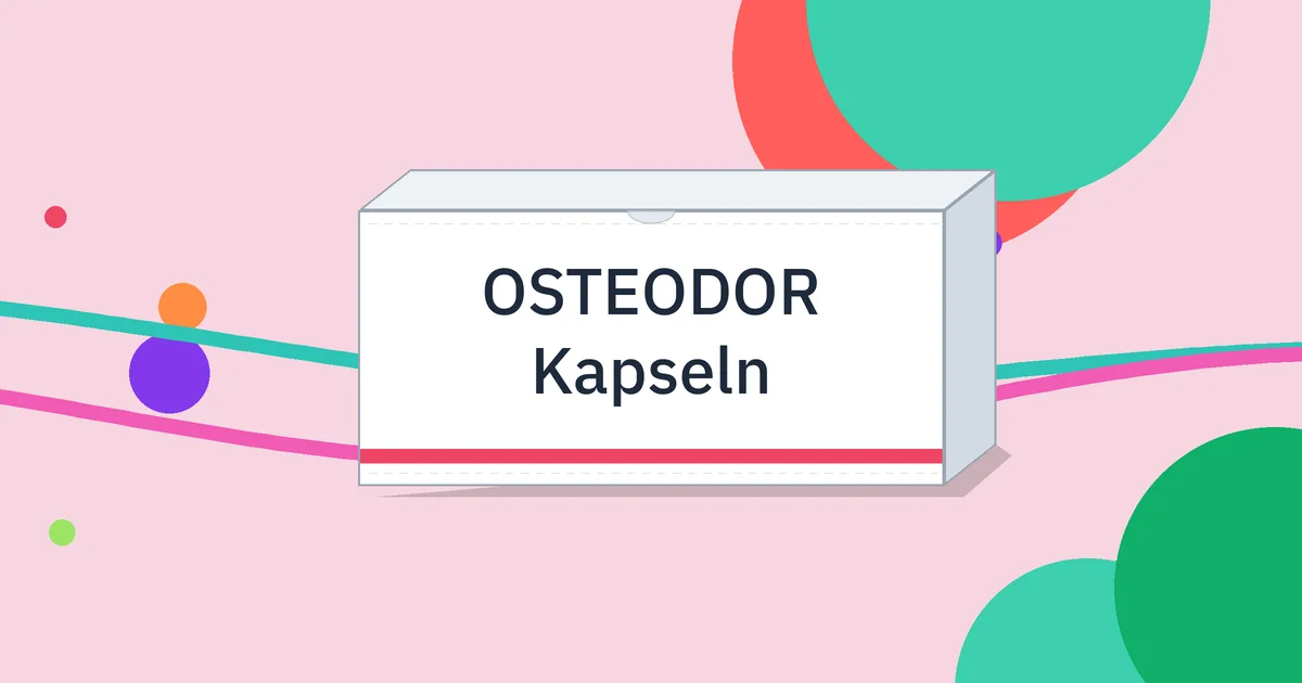 Symbolbild: Packung mit der Aufschrift OSTEODOR Kapseln (PZN 18502357) – Verfügbarkeit und Bezug in Apotheken in Frankfurt am Main