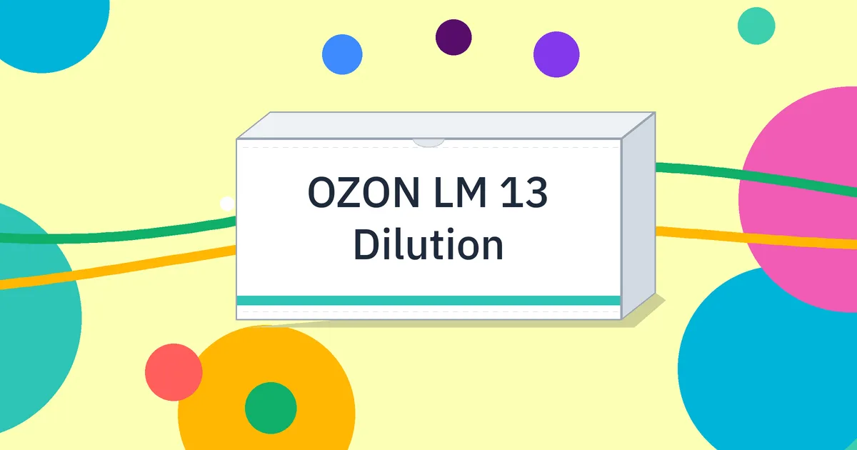 Symbolbild: Packung mit der Aufschrift OZON LM 13 Dilution (PZN 12974486) – Verfügbarkeit und Bezug in Apotheken in Frankfurt am Main