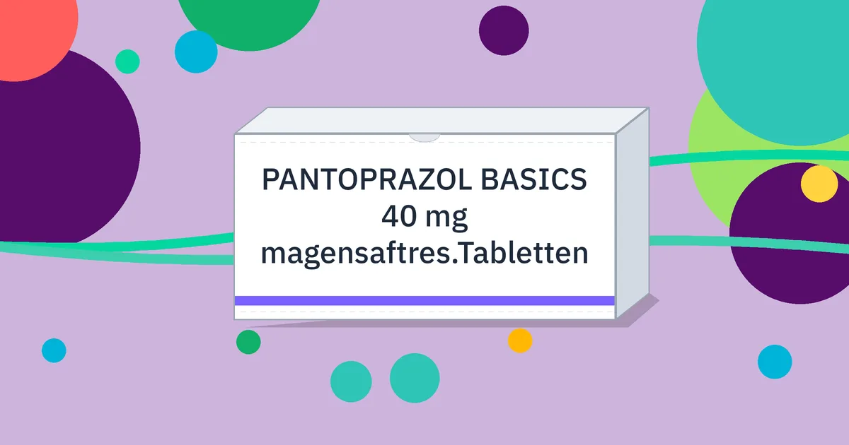 Symbolbild: Packung mit der Aufschrift PANTOPRAZOL BASICS 40 mg magensaftres.Tabletten (PZN 10234064) – Verfügbarkeit und Bezug in Apotheken in Frankfurt am Main