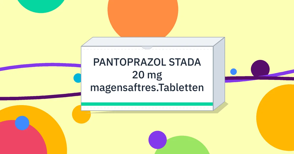 Symbolbild: Packung mit der Aufschrift PANTOPRAZOL STADA 20 mg magensaftres.Tabletten (PZN 17827778) – Verfügbarkeit und Bezug in Apotheken in Frankfurt am Main