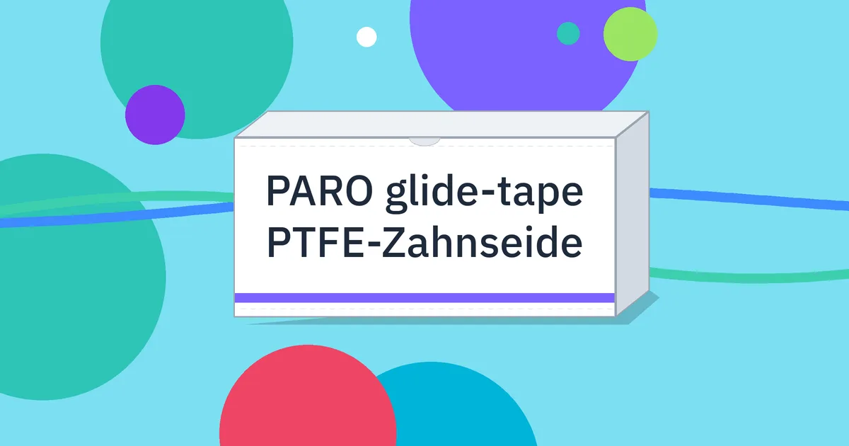 Symbolbild: Packung mit der Aufschrift PARO glide-tape PTFE-Zahnseide (PZN 17373171) – Verfügbarkeit und Bezug in Apotheken in Frankfurt am Main