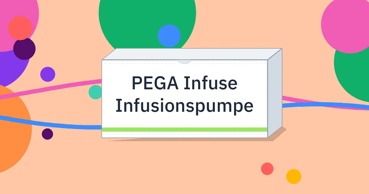 Symbolbild: Packung mit der Aufschrift PEGA Infuse Infusionspumpe (PZN 17840833) – Verfügbarkeit und Bezug in Apotheken in Frankfurt am Main