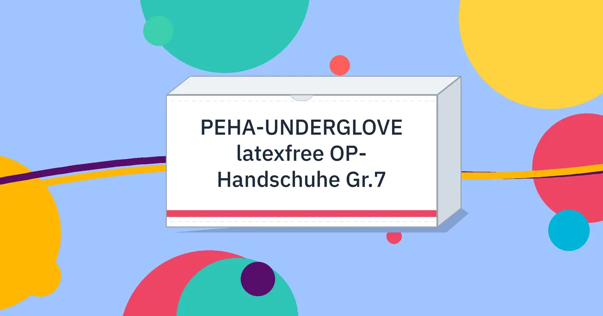 Symbolbild: Packung mit der Aufschrift PEHA-UNDERGLOVE latexfree OP-Handschuhe Gr.7 (PZN 10387767) – Verfügbarkeit und Bezug in Apotheken in Frankfurt am Main