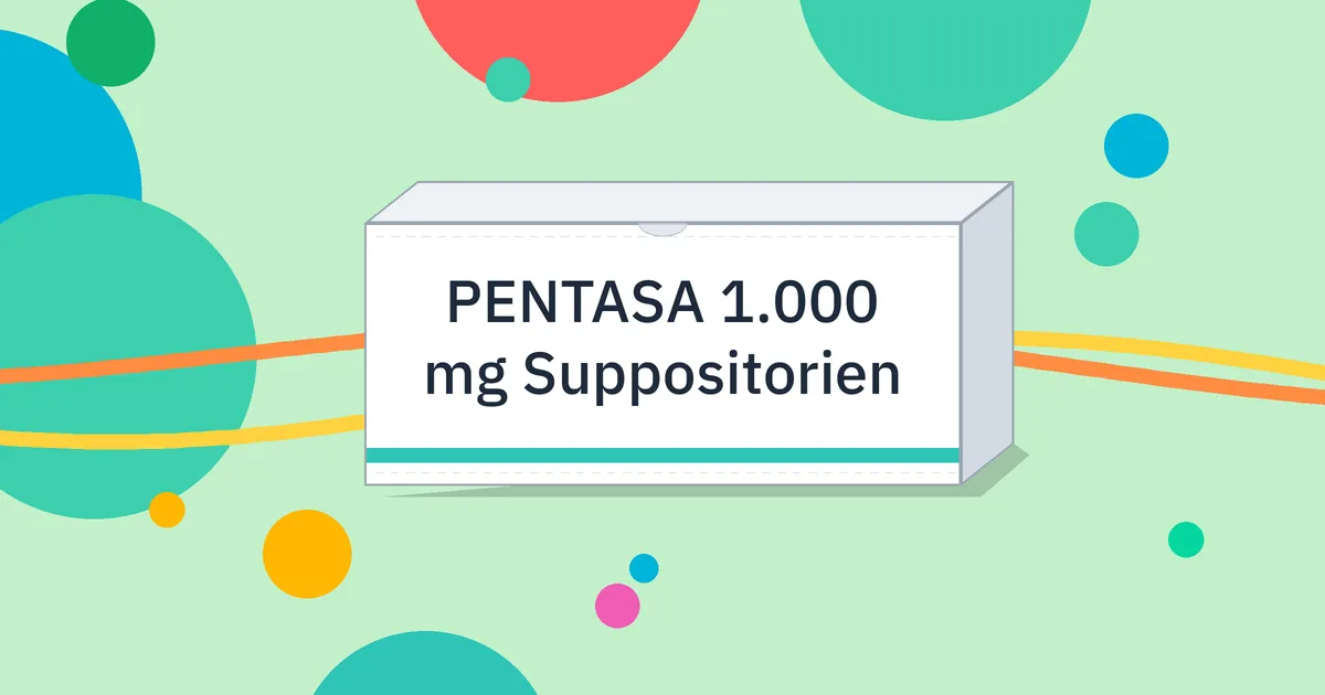 Symbolbild: Packung mit der Aufschrift PENTASA 1.000 mg Suppositorien (PZN 01977990) – Verfügbarkeit und Bezug in Apotheken in Frankfurt am Main