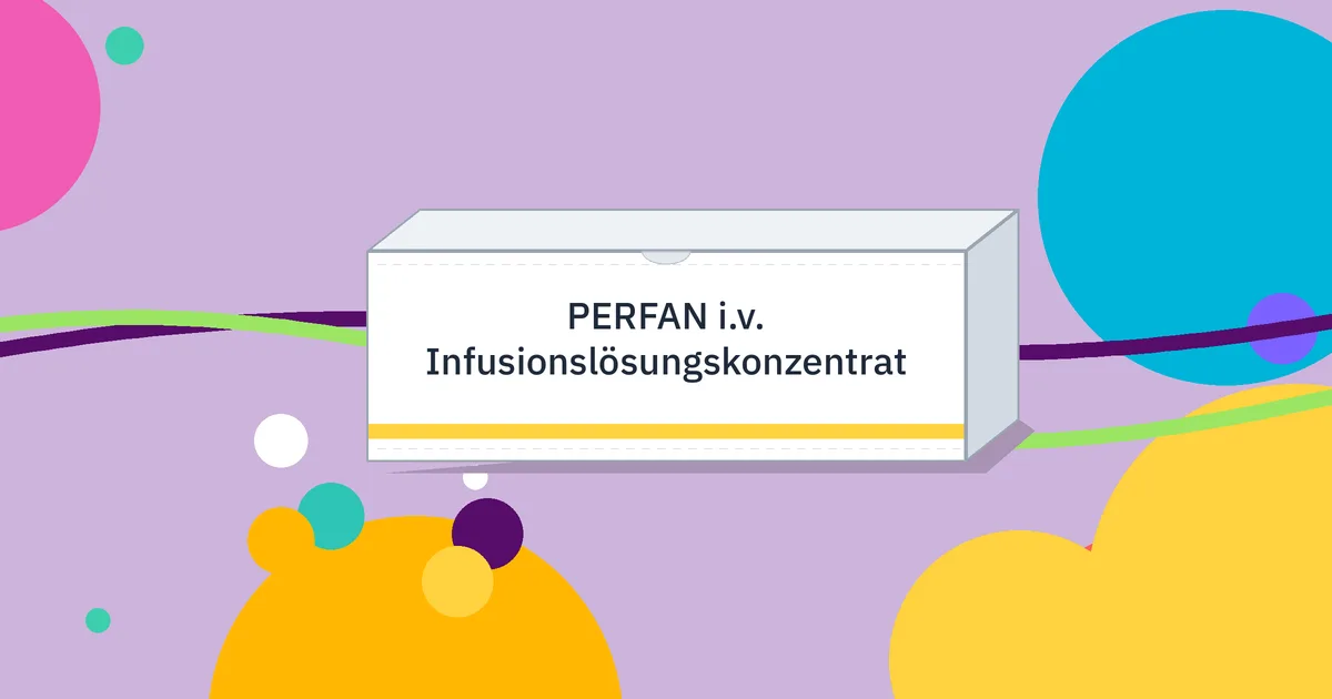 Symbolbild: Packung mit der Aufschrift PERFAN i.v. Infusionslösungskonzentrat (PZN 03654446) – Verfügbarkeit und Bezug in Apotheken in Frankfurt am Main