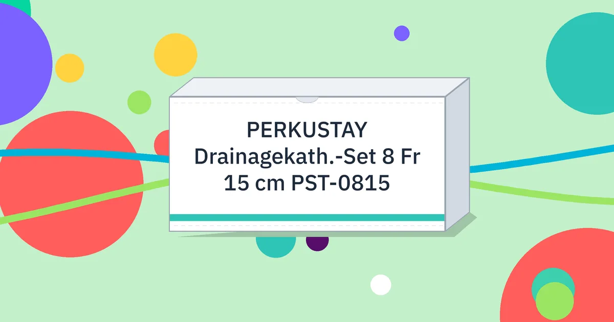 Symbolbild: Packung mit der Aufschrift PERKUSTAY Drainagekath.-Set 8 Fr 15 cm PST-0815 (PZN 14186037) – Verfügbarkeit und Bezug in Apotheken in Frankfurt am Main