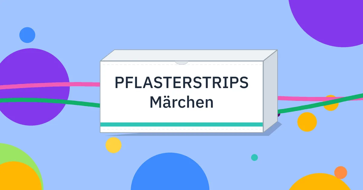 Symbolbild: Packung mit der Aufschrift PFLASTERSTRIPS Märchen (PZN 15248929) – Verfügbarkeit und Bezug in Apotheken in Frankfurt am Main