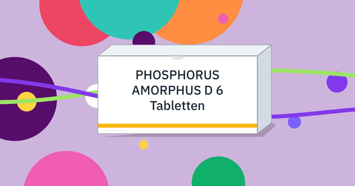 Symbolbild: Packung mit der Aufschrift PHOSPHORUS AMORPHUS D 6 Tabletten (PZN 02104198) – Verfügbarkeit und Bezug in Apotheken in Frankfurt am Main