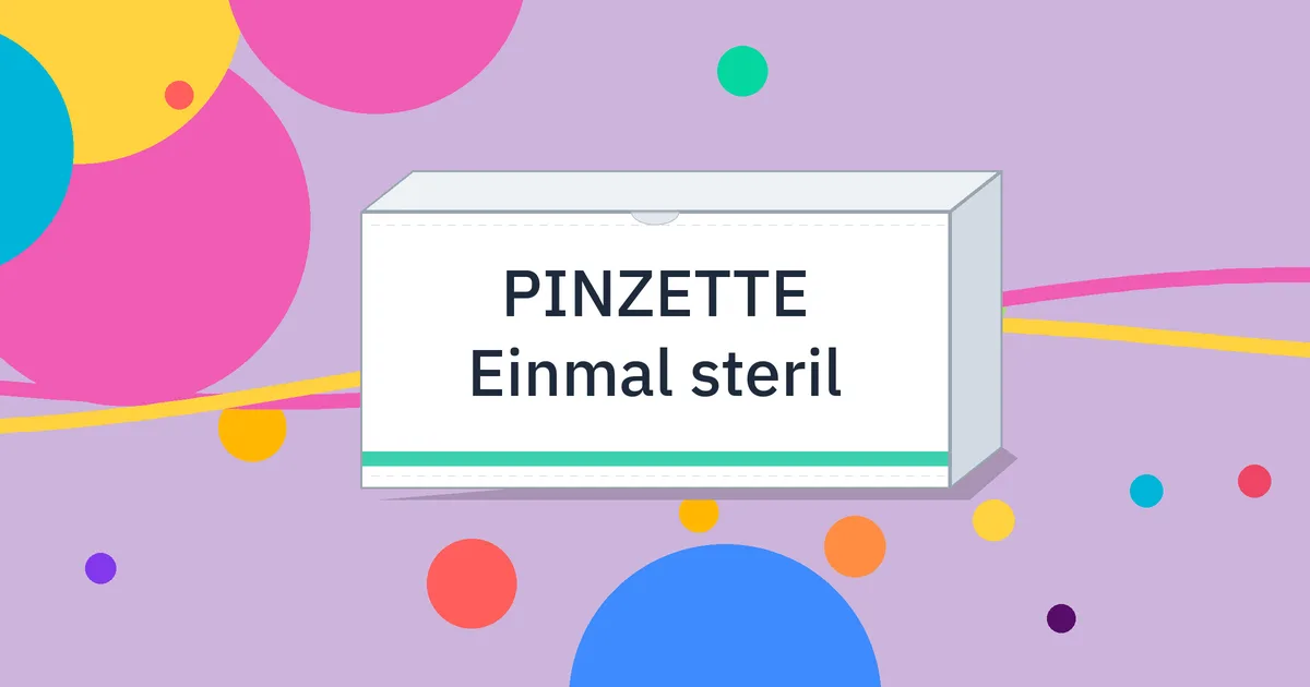 Symbolbild: Packung mit der Aufschrift PINZETTE Einmal steril (PZN 09307036) – Verfügbarkeit und Bezug in Apotheken in Frankfurt am Main