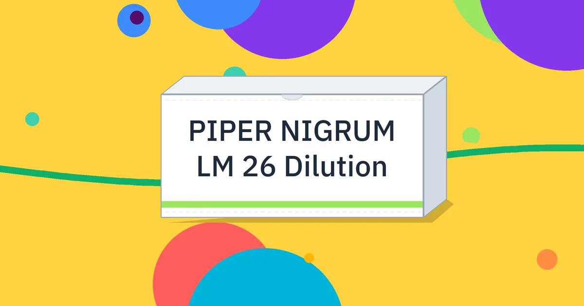 Symbolbild: Packung mit der Aufschrift PIPER NIGRUM LM 26 Dilution (PZN 13644992) – Verfügbarkeit und Bezug in Apotheken in Frankfurt am Main