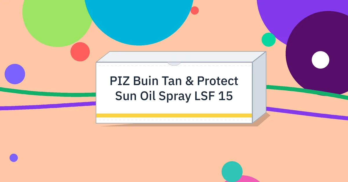 Symbolbild: Packung mit der Aufschrift PIZ Buin Tan & Protect Sun Oil Spray LSF 15 (PZN 17258955) – Verfügbarkeit und Bezug in Apotheken in Frankfurt am Main