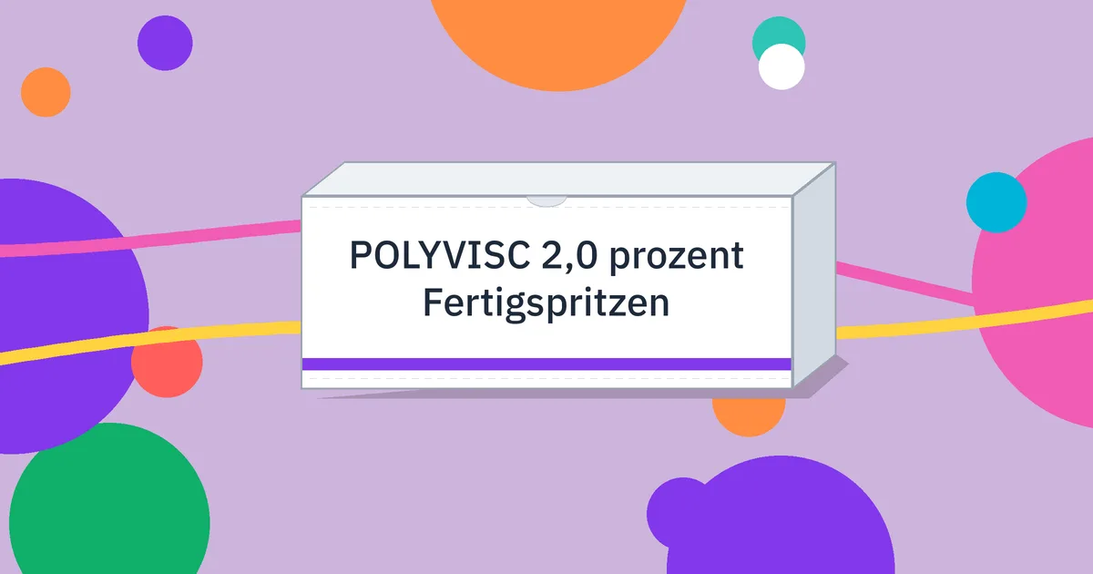 Symbolbild: Packung mit der Aufschrift POLYVISC 2,0 prozent Fertigspritzen (PZN 07761794) – Verfügbarkeit und Bezug in Apotheken in Frankfurt am Main