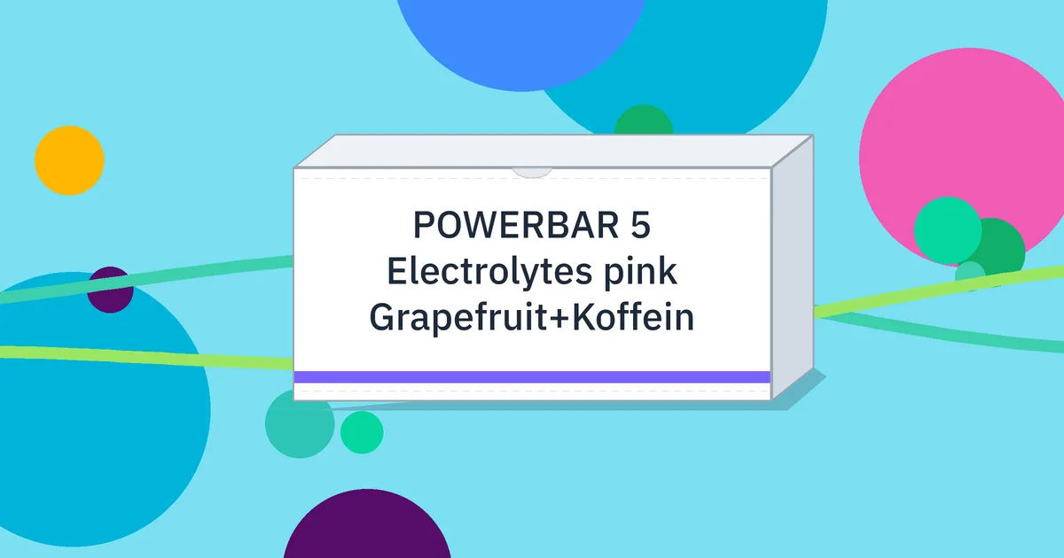 Symbolbild: Packung mit der Aufschrift POWERBAR 5 Electrolytes pink Grapefruit+Koffein (PZN 15303166) – Verfügbarkeit und Bezug in Apotheken in Frankfurt am Main