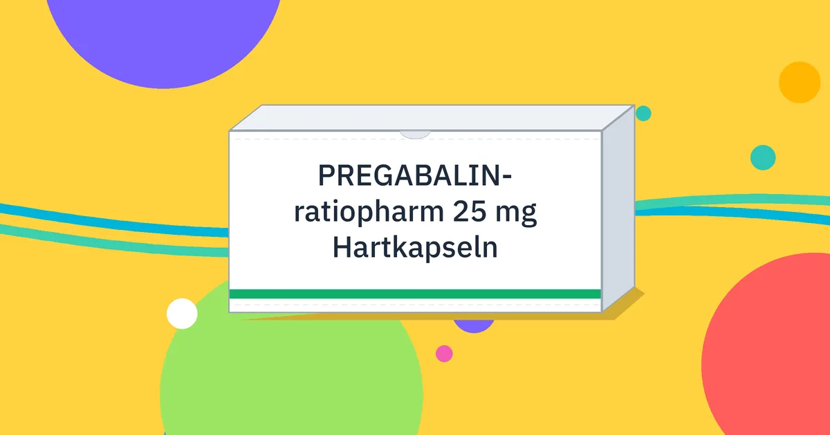 Symbolbild: Packung mit der Aufschrift PREGABALIN-ratiopharm 25 mg Hartkapseln (PZN 10328753) – Verfügbarkeit und Bezug in Apotheken in Frankfurt am Main